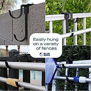 Blue Mano Adjustable Aluminum Pool Pole Hanger/Hook, for Pool Poles, use to Hang Pool Accessories on Pool Fence/Wall, is Rust Resistant