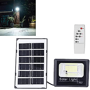 YEmirth Solar Outdoor Lights,IP65 Waterproof 100 LED Solar Flood Lights Outdoor Wall Lights 40W Dusk to Dawn Outdoor Lighting for Balcony, Patio, Garage, Porch, Garden