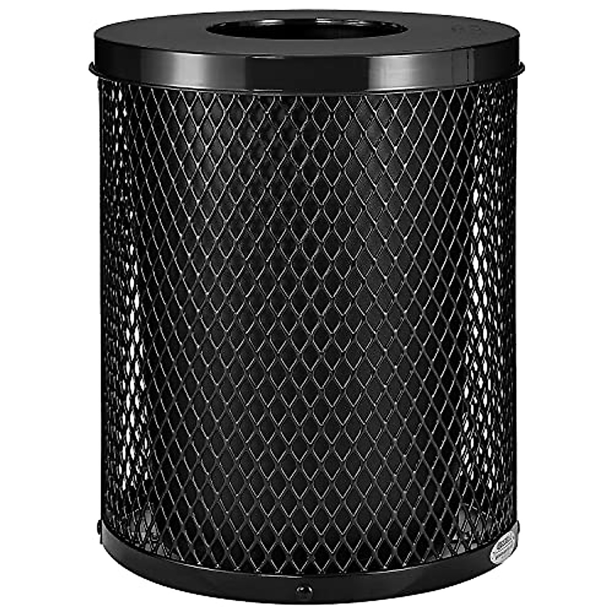 Global Industrial Thermoplastic Coated Mesh Receptacle w/Flat Lid, 36 Gallon, Black