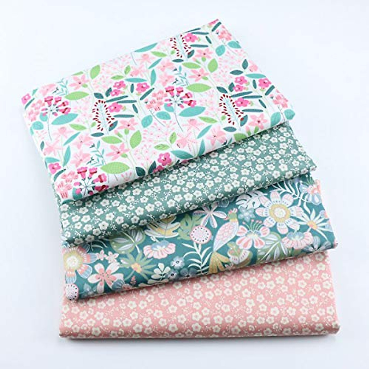 6 Pieces Cotton Fabric Squares Quilting Sewing Floral Pattern Precut Patchwork Fabric for Craft DIY Handicraft 15 x20"