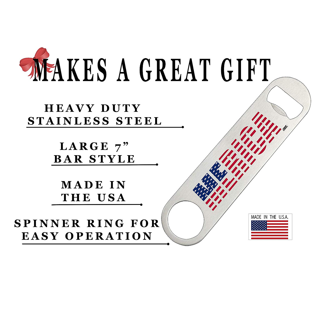 Funny Merica USA Flag Speed Bottle Opener Heavy Duty Gift Patriotic United State Of America US