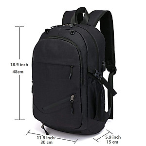 adorence Basketball Backpack with Ball Compartment(Ball Net, Water Resist) Soccer Bag/Volleyball Backpack- Black