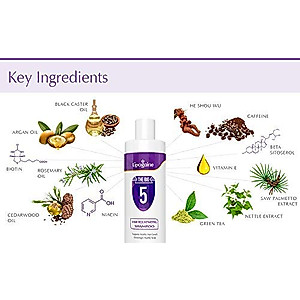 Lipogaine Big 5 Hair Stimulating All Natural Shampoo for Hair Thinning & Breakage (purple) (16oz)