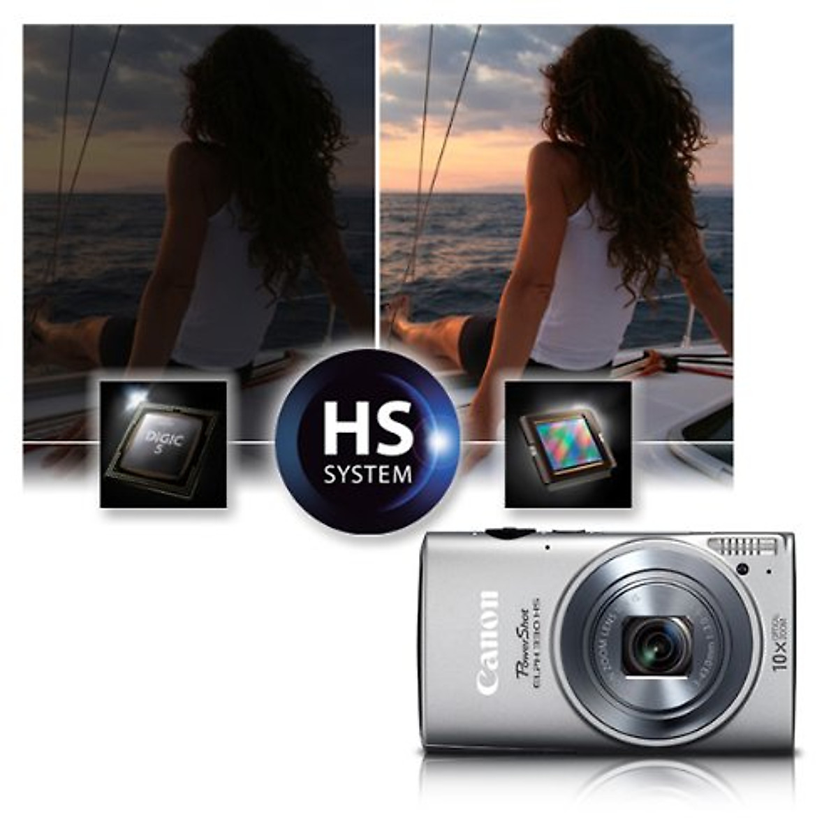 Canon PowerShot ELPH 330 HS 12.1 MP Wi-Fi Enabled CMOS Digital Camera with 10x Optical Zoom 24mm Wide-Angle Lens and 1080p Full HD Video (Silver)