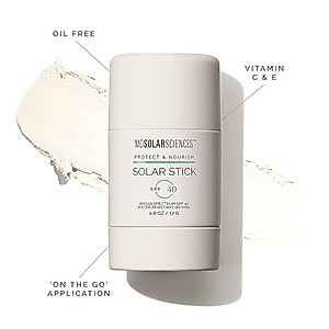 MDSolarSciences Solar Stick SPF 40 – Water-Resistant Mineral Sunscreen – Broad Spectrum UV Protection – Blendable Zinc Oxide Travel Stick – Smooth, Sheer and Natural Matte Finish, 0.6 Oz