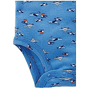 Simple Joys by Carter's Baby 5-pack Long-sleeved Bodysuits, Blue/Grey, 12 Months