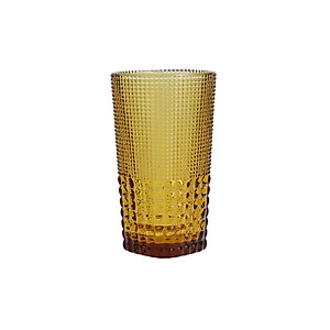 Fortessa Malcolm Double Old Fashioned Cocktail Glass 6 Pack, 11.5-Ounce, Amber