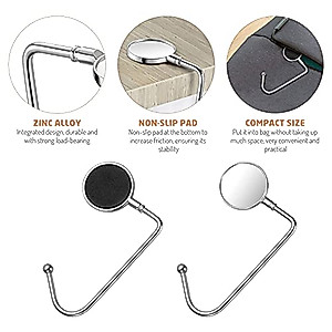 WINOMO 6pcs Purse Clip for Table Zinc Alloy Decorative Handbag Table Hook Holder Bag Hanger Under Counter Handbags Hook for Tabletop Desk Fireplace Bar Restaurant