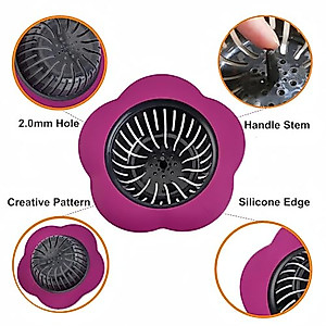JIANYI Kitchen Sink Strainer, 4PCS Silicone Sink Strainer, Large Wide Rim 4.5" Diameter Sink Drain Strainer for Kitchen Sink - Multicolor