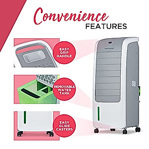 Frigidaire Evaporative Air Cooler and Heater | 373 CFM | Energy Efficient Eco-Friendly Cooling, Removable 1.45 Gallon Water Tank, Honeycomb Pad Cooling, Remote Control, and Timer