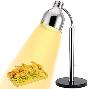 Commercial Food Heat Lamp 360°Adjustable Head With Marble Base Infrared Heating Bulb For Food Heating Warmer Light Lamp For Food Service Heat Lamp