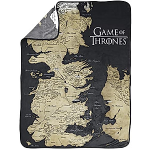 Game of Thrones Westeros Throw Blanket - Measures 46 x 60 inches - Fade Resistant Bedding Super Soft Fleece Bedding (Official Game of Throne Product)