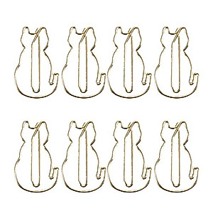 Cat Shaped Paper Memo Clips, Cat Paper Clips Specially Shaped Bookmark Clip Metal Clip Stationary Supply Gifts for Cat Lovers for Women Students Kids Teachers