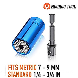 Moongo Tool Universal Socket, Gifts for Dad from Daughter Son - Christmas Gifts for Men, Father/Dad, DIY Handyman, Husband, Guys, Boyfriend, Him, Unique Tools for Men (7-19mm) Power Drill Adapter
