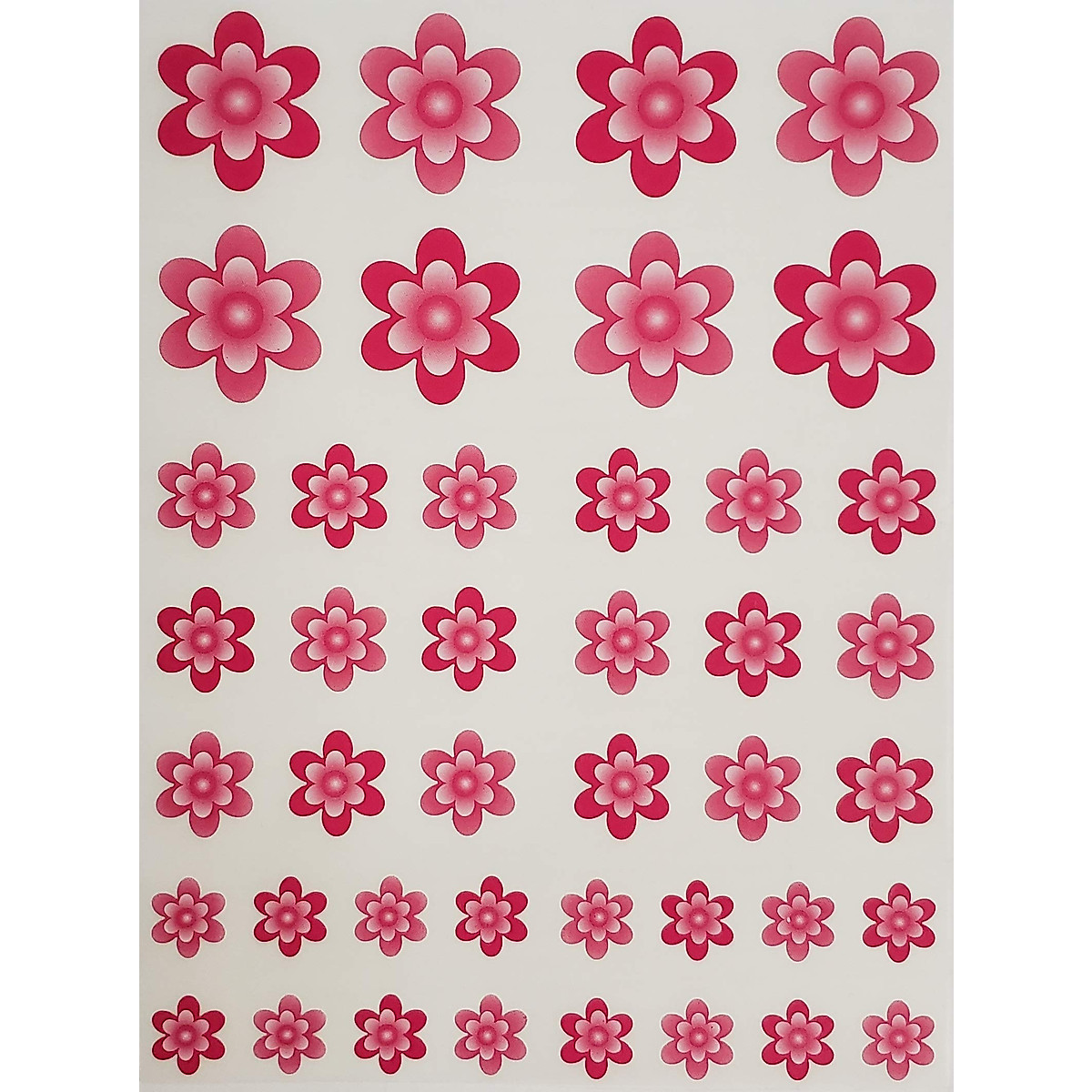 Royal Green Labels Pink Daisy Flower Stickers for Arts and Crafts Games, and Creative Learning, Preschool in 3 Sizes,10 Sheets - 420 Pack