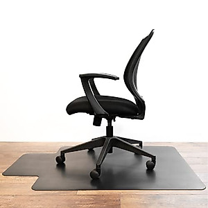 Hard Floor Office Chair Mat with Lip, 36" x 48" Under-Desk Protective Floor Mat for Desk Chair and Gaming Chairs, Black