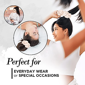 Kitsch Brunch Scrunchies - No Crease Hair Ties for Girls, Scrunchies for Women | Perfect for Daily Wear or Any Occasion - Frayed Black