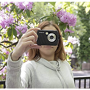Polaroid IS048 Digital Camera - Small Lightweight Waterproof Instant Sharing 16 MP Digital Portable Handheld Action Camera (Black)