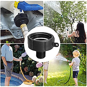 PATIFUN 275 330 G IBC Drain Adapter 2 3/8" (60mm) S60X6 But Coarse Thread X 3/4" BSP/NPT Garden Hose Male G Hose Tote Adapter Drain Plug Connector