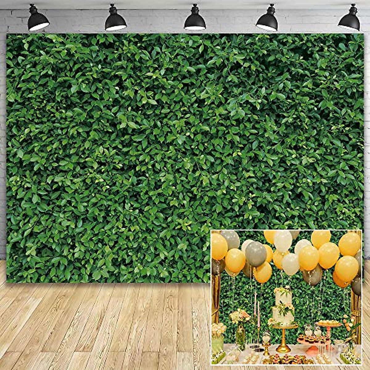 Msocio 7x5ft Durable Polyester Fabric Spring Greenery Leaves Grass Nature Photography Backdrop for Birthday Wedding Safari Dinosaur Baby Shower Party Decorations Background Portrait Photo Booth