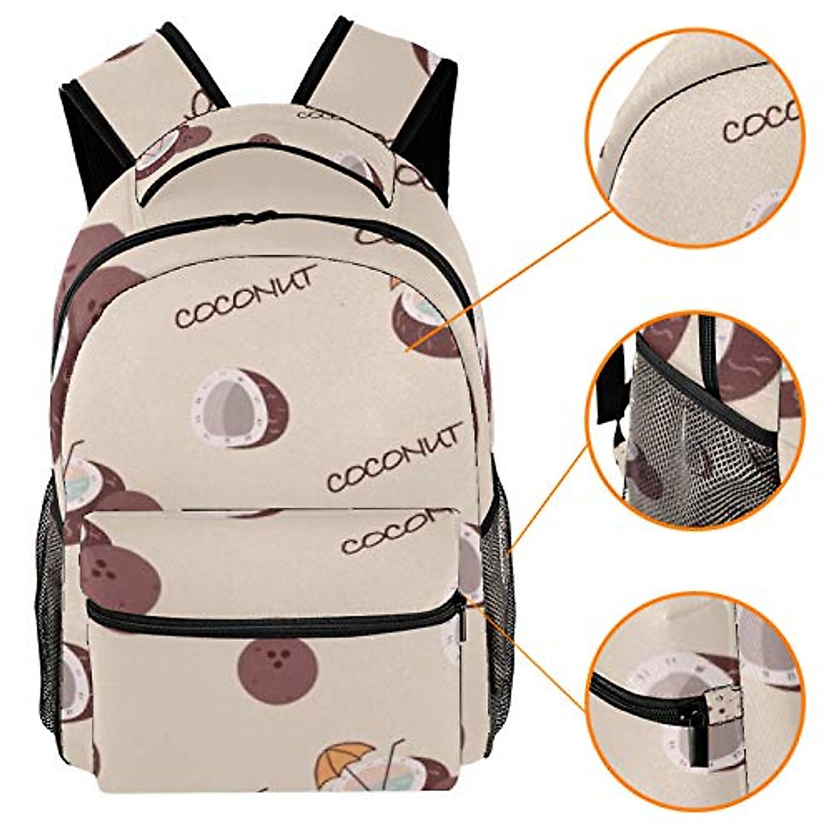 Coconuts and coconut juice Backpack Double Strap Shoulder Bag Lightweight Book Bags Laptop Backpack Waterproof Casual Daypack for Travel Work