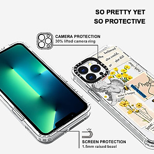 MOSNOVO Case for iPhone 13 Pro Max, [Buffertech 6.6ft Military-Grade Drop Protection] [Anti Peel Off Tech] Clear TPU Bumper Phone Case Cover Design - Vintage Collage Art