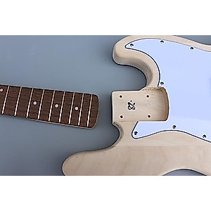 WUQIMUSC Unfinised electric Bass Guitar Kits 20 fret 34 inch Basswood body maple neck for diy