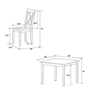 DHP Sunnybrook 5-Piece Dining Set, Espresso