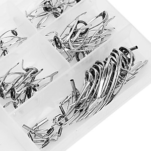 Keenso Double Foot Guide Ring Kit, 55Pcs High Carbon Steel Ceramic Double Foot Guide Ring Light Fishing Rod Tip Repair Kit Other fishing tools and accessories