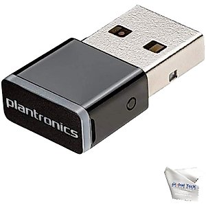 Poly BT600 USB-A Bluetooth Adapter Dongle -211250-01 - GTW Bundle with Microfiber Cloth - Compatible with PC/Mac