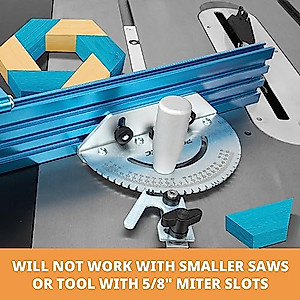 POWERTEC 71142 Universal Table Saw Miter Gauge Assembly/Miter Gauge with 27 Angle Stops