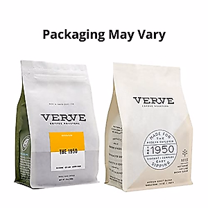 Verve Coffee Roasters Whole Bean Coffee 1950 Blend | Medium Roast, Brewed or Espresso | Ethiopian Blend, Direct Trade, Resealable Pouch | Enjoy Hot or Cold Brew | 12oz Bag