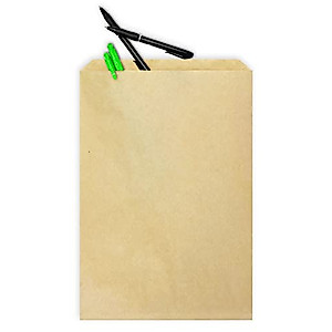 10"x13" - 100 Count - Flat Brown Kraft Paper Bags by Flexicore Packaging®, Shopping, Mechandise, Party, Gift Bags