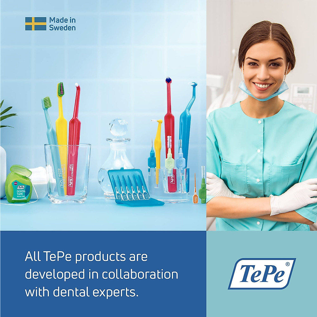 TEPE Colour Compact Extrasoft-Bristle Toothbrush, Colorful Toothbrush with Tapered Head and Angled Neck, 4 Pack