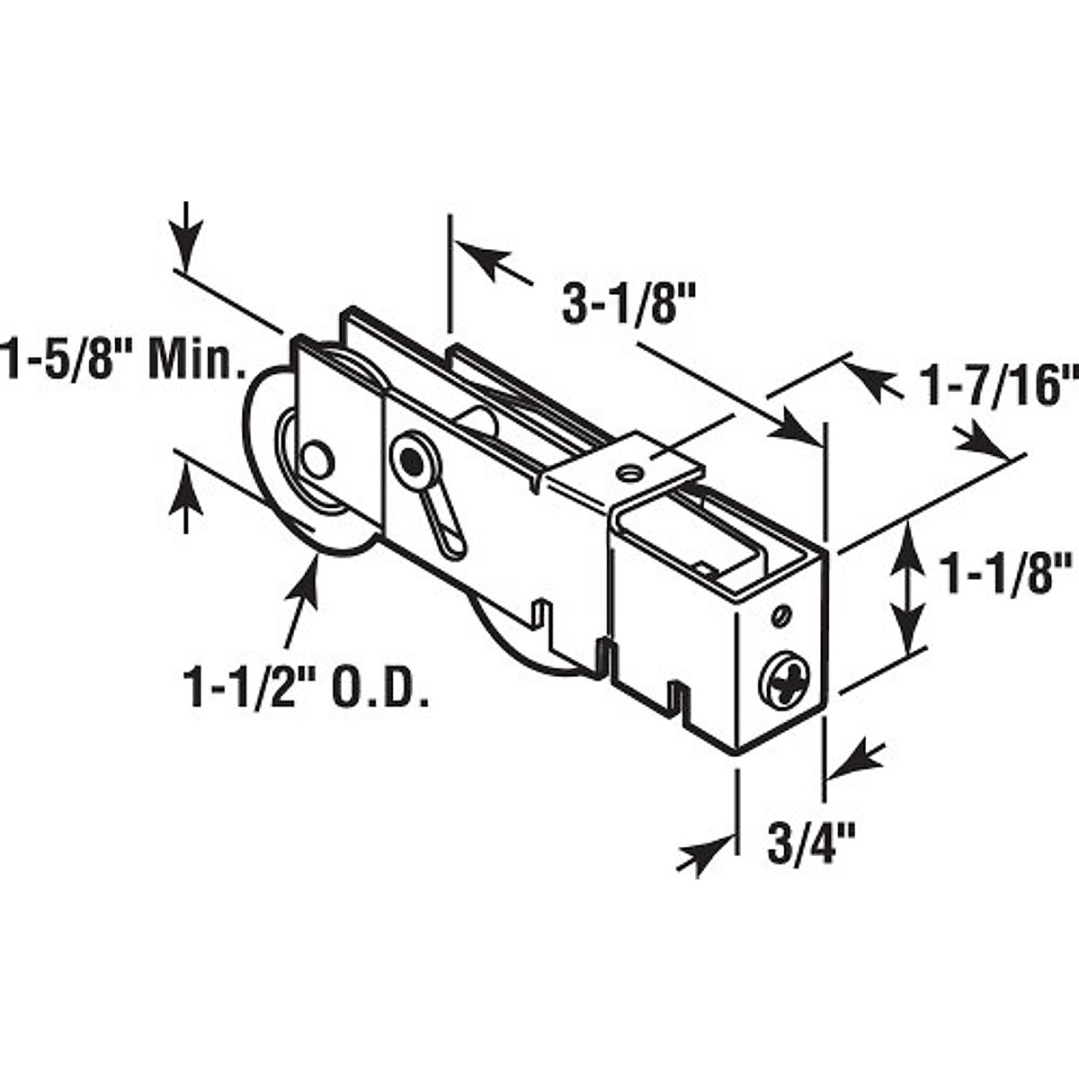 Prime-Line D 1984 Sliding Door Tandem Roller Assembly with 1-1/2 inch Steel Ball Bearing , Gold