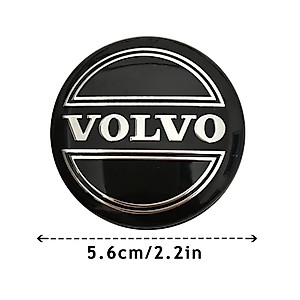 4pcs Wheel Center Caps Sticker for Volvo S90 S60 XC60 XC40 XC90 V40 V60 S60 S80, Silver Aluminium Wheel Center Hub Covers Sticker, 56mm/2.2''