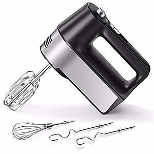 Hand Mixer Electric 5-Speed Handheld Kitchen Mixer for Cake, Egg White, Yeast Dough, Include 5 Stainless Steel Accessories, (2 Beaters, 2 Dough Hooks & 1 Whisk), with Eject/ Turbo Function, 450W Peak