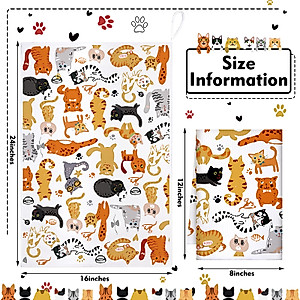 TecUnite 6 Pcs Cat Kitchen Towels Set Funny Cat Tea Towels Cute Dish Towels Decorative Cat Hand Towel Cat Lover Gifts for Cleaning Drying Wiping Tasks Cat Owners Women Mom Housewarming Gifts Decor