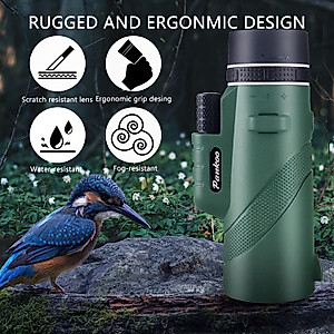 Pankoo 40X60 Monocular Telescope with Smartphone Holder & Tripod, 2025 Power Prism Compact Monoculars for Adults Kids, HD Monocular Scope for Bird Watching Hiking Concert Travelling