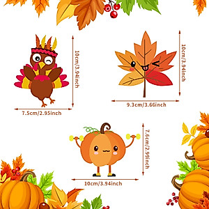 Hicarer 12 Pcs Fall Thanksgiving Felt Craft Kit for Kids DIY Turkey Pumpkin Felt Set Fall Party Necklace Felt Crafts Fall Maple Leaves Ornament for Thanksgiving Autumn Craft Party Supplies