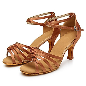 MLAGJSS Sandals For Womens Lace Up Latin Dance High Heels Shoes Rhinestone Heeled Ballroom Salsa Tango Party Sequin Dance Shoes