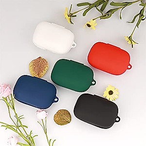 2 Pack DAYJOY Soft Silicone Protective Case Cover Compatible with Skullcandy Push Active Earbuds, Protective Skin Sleeve with Key Chain(Black+Blue)