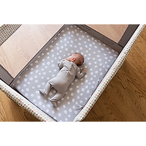 Pack n Play Sheet | Mini Crib Sheet Set 2 Pack Grey and White Abstract Stripes and Dots by Ely's & Co