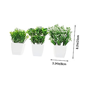 HOMSFOU 9 Pcs Simulated Potted Plant Mini Plant Sculpture Plant Bonsai Wall Fake Flowers Artificial Flower Pot Desktop Bonsai Office Decore Simulation Green Plants Plastic Model Juicy
