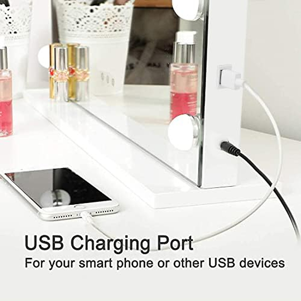 SHOWTIMEZ Vanity Mirror Makeup Mirror with Lights, Hollywood Vanity Makeup Mirror with LED Lights for Dressing Room & Bedroom, W22.8xH17.5in.