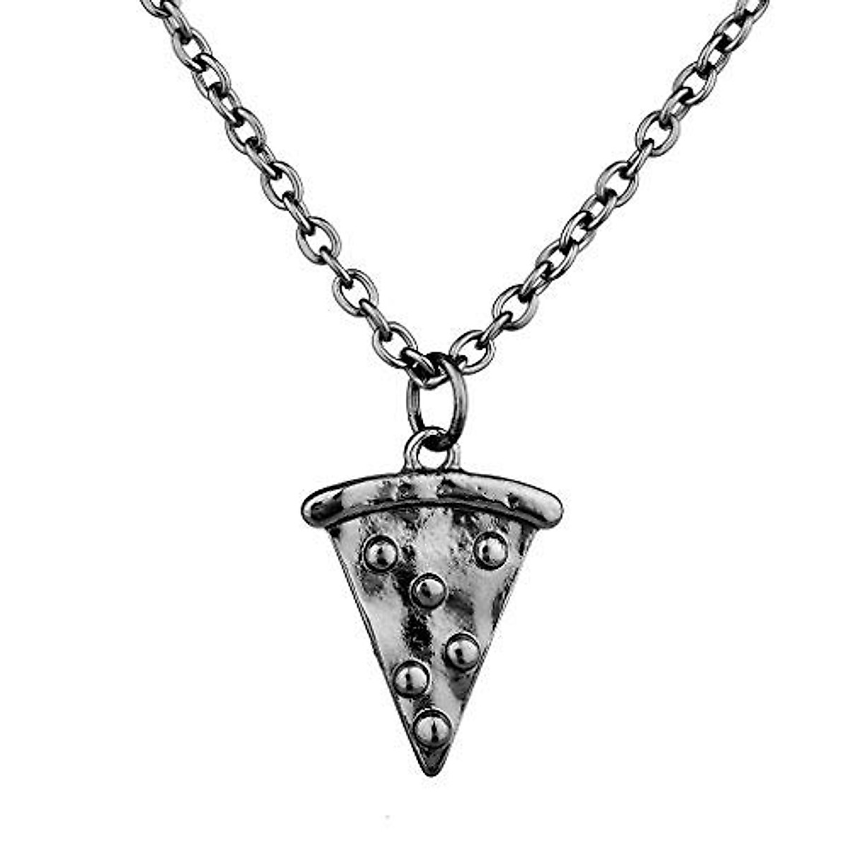 LUX ACCESSORIES Multi Metal Pizza Pie Slice Best Friends BFF Necklace Set 8PC
