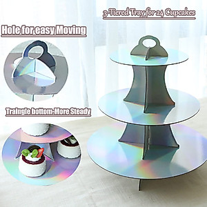 2Pack Cupcake Stands - Rainbow Dessert Tray,Cupcake Display for Birthday Graduation Baby Shower Tea Party