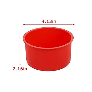 4 Inch Silicone Cake Mold Baking Pan Round 4 Inch Non-Stick Bakeware Pan Reusable Mini Cake Pan for Oven Blue,Red