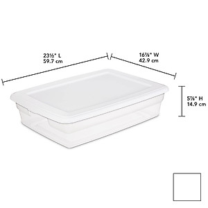 MatYas 28 Qt. Storage Box Plastic, White, Set of 10