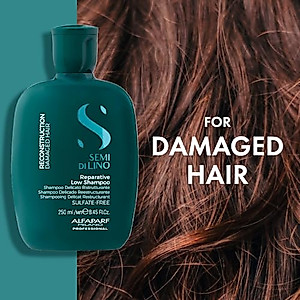 Alfaparf Milano Semi Di Lino Reconstruction Reparative Shampoo for Damaged Hair - Color Safe, Hydrating Shampoo for Dry Hair - Restores Fiber & Elasticity - Sulfate & Paraben Free - Vegan (8.45 oz)